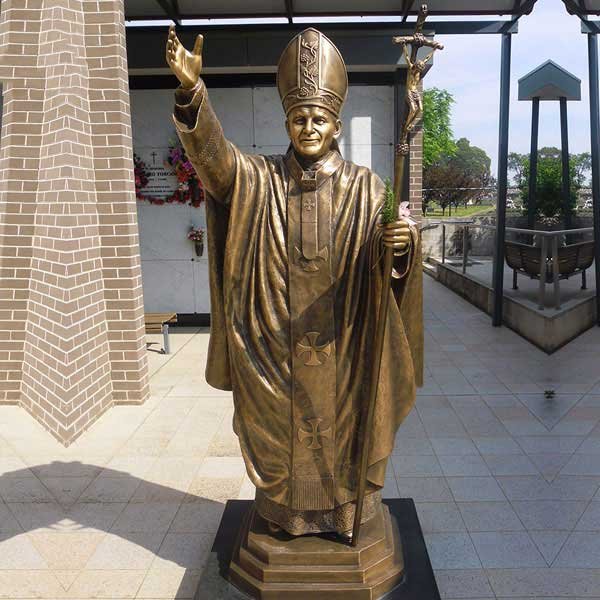 Outdoor Life Size Bronze Pope John Paul ii Statue Sculpture – salestatue