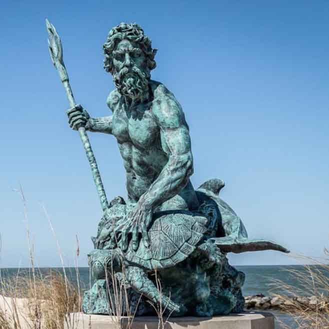 Custom Bronze Greek Sculpture Poseidon God Statue - salestatue