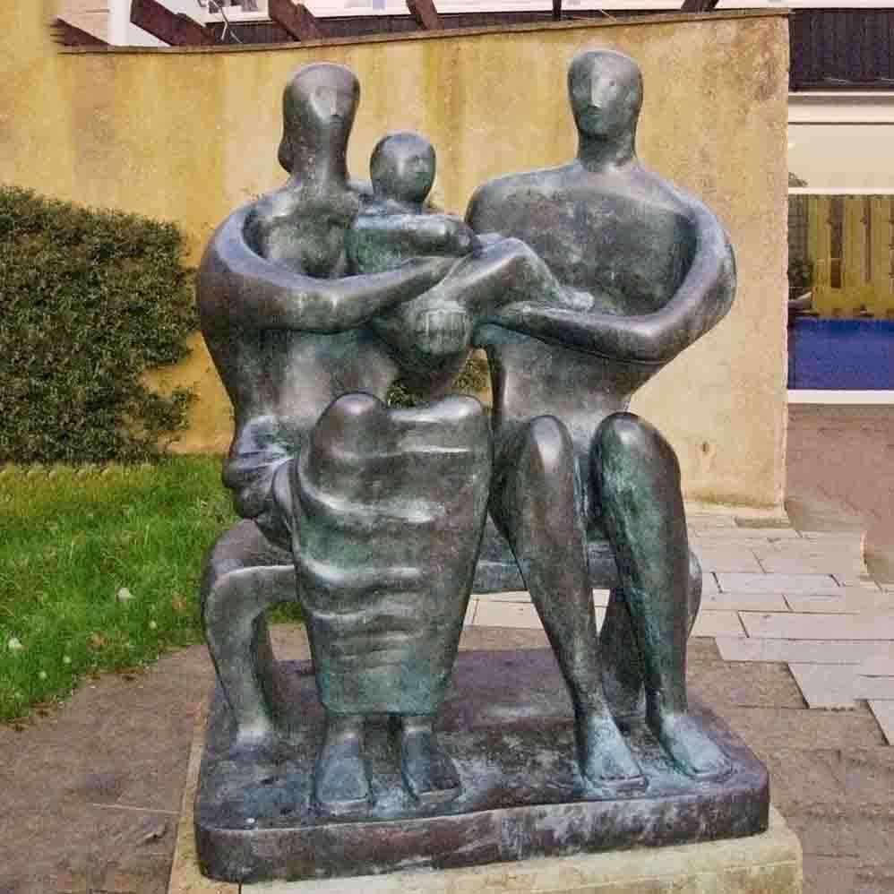 Custom Bronze Henry Moore Family Group Sculpture - salestatue