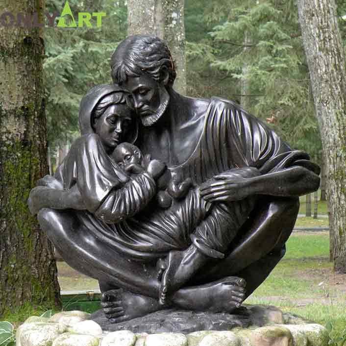 Holy Family Statue Mary Sleeping Bronze Sculpture