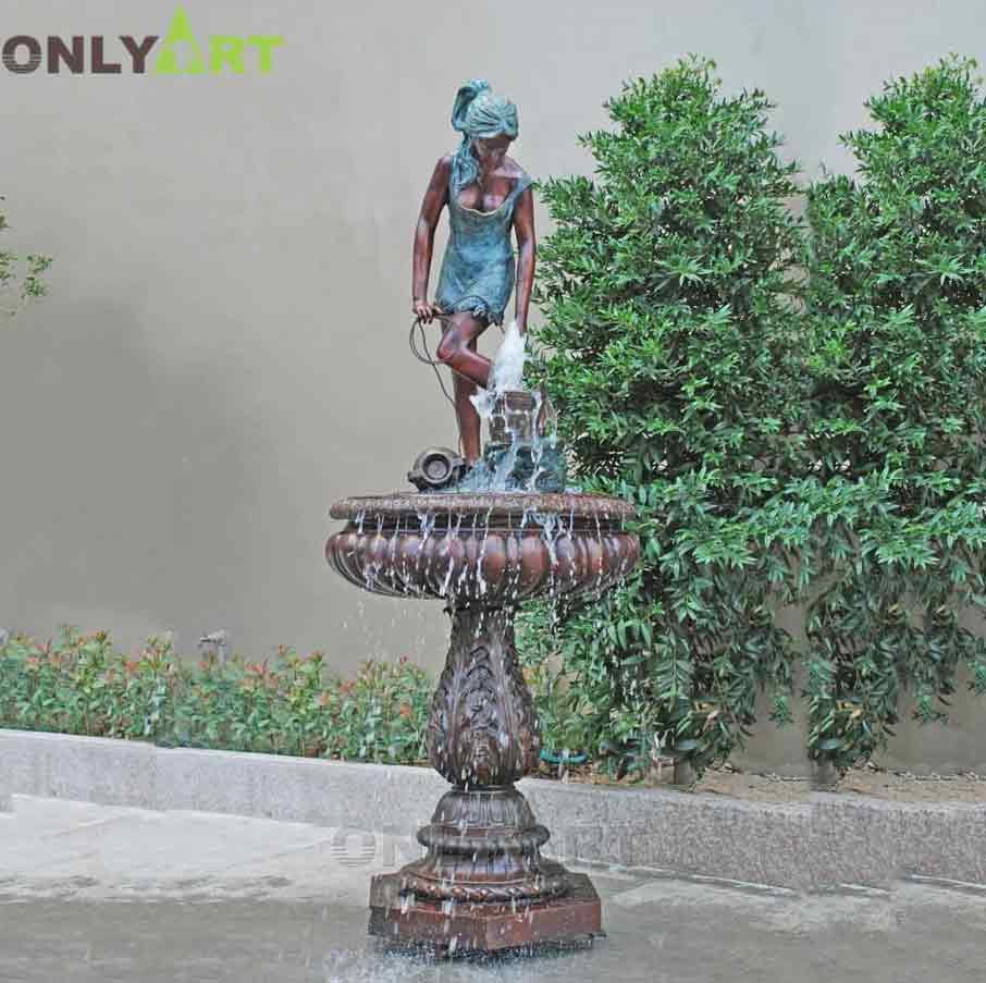 Bronze Water Fountain Garden Outdoor Feature Ornament