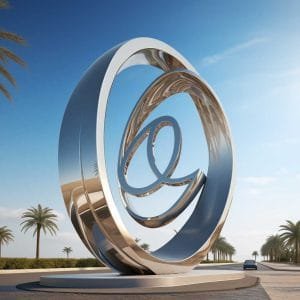 Custom Urban Large Circle Sculpture On Stand - salestatue