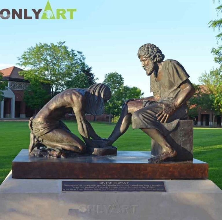 Life Size Bronze Statue Jesus Washing Feet Sculpture