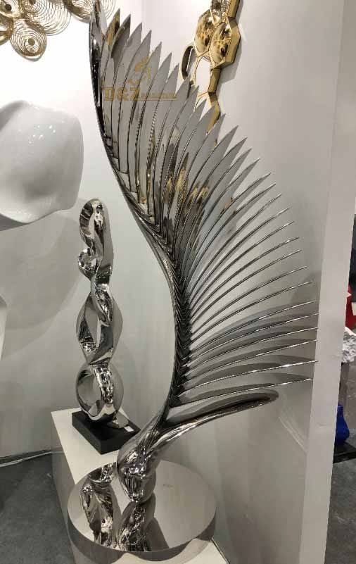 Abstract Wings Sculptures Stainless Steel Mirror