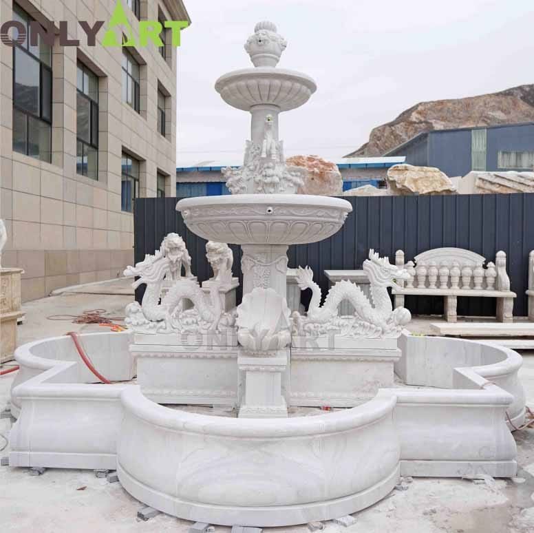 Custom Design Large Marble Water Fountain Dragon OAM-MF8