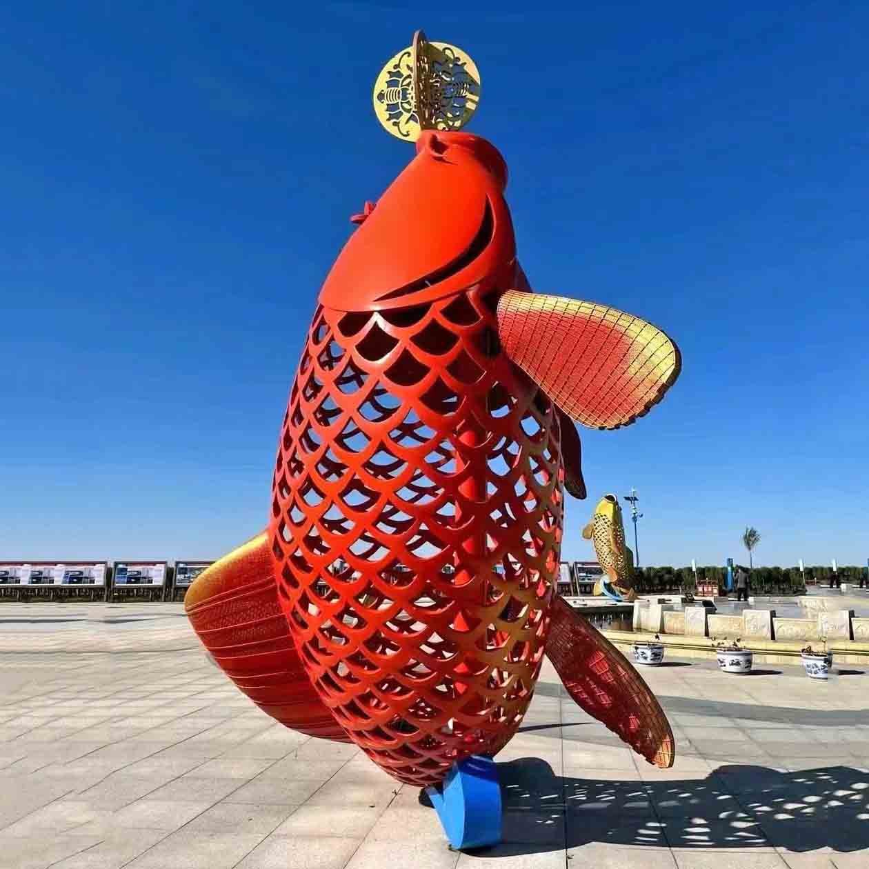 Custom Outdoor Large Steel Fish Sculpture For Sale