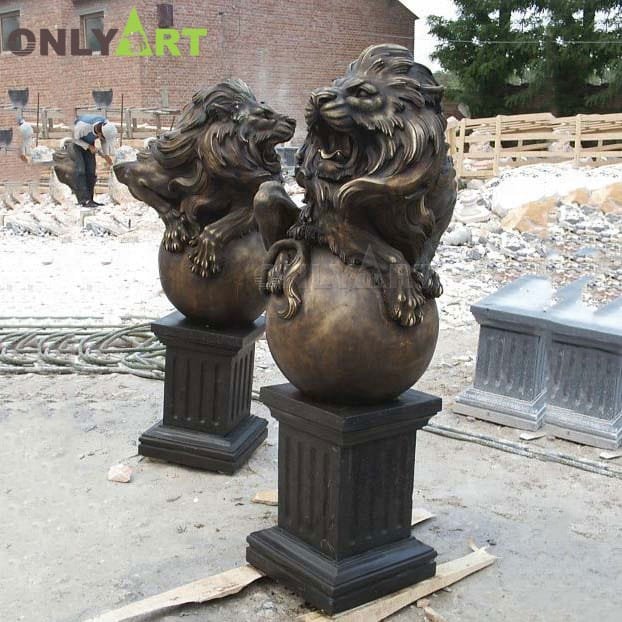 Life Size Bronze Indoor Lion Statue - salestatue