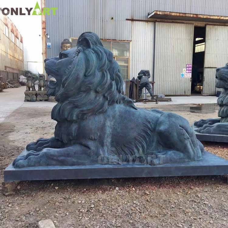 Life Size Bronze Indoor Lion Statue - salestatue