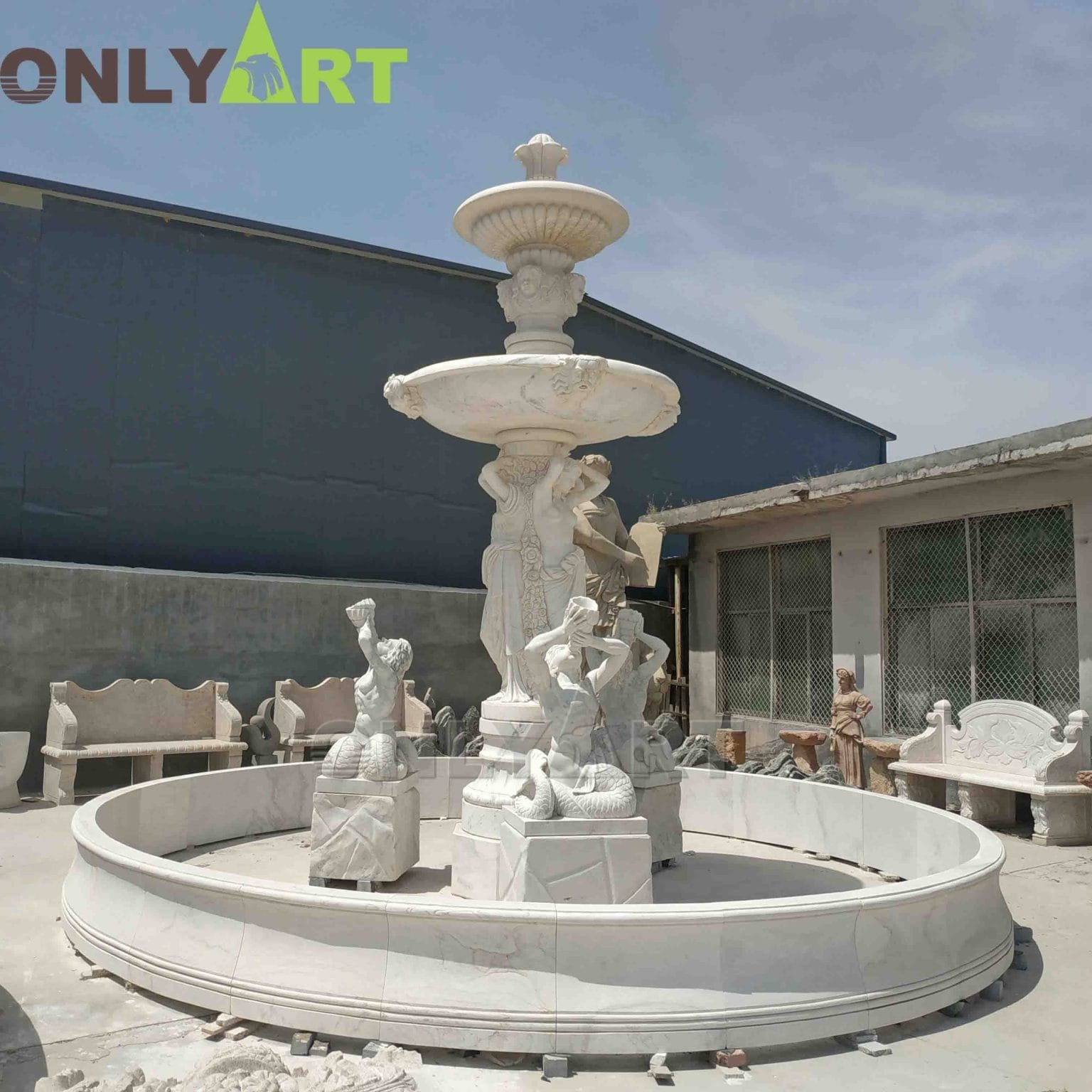 Large Outdoor Stone Fountains Ocean Theme Park Project