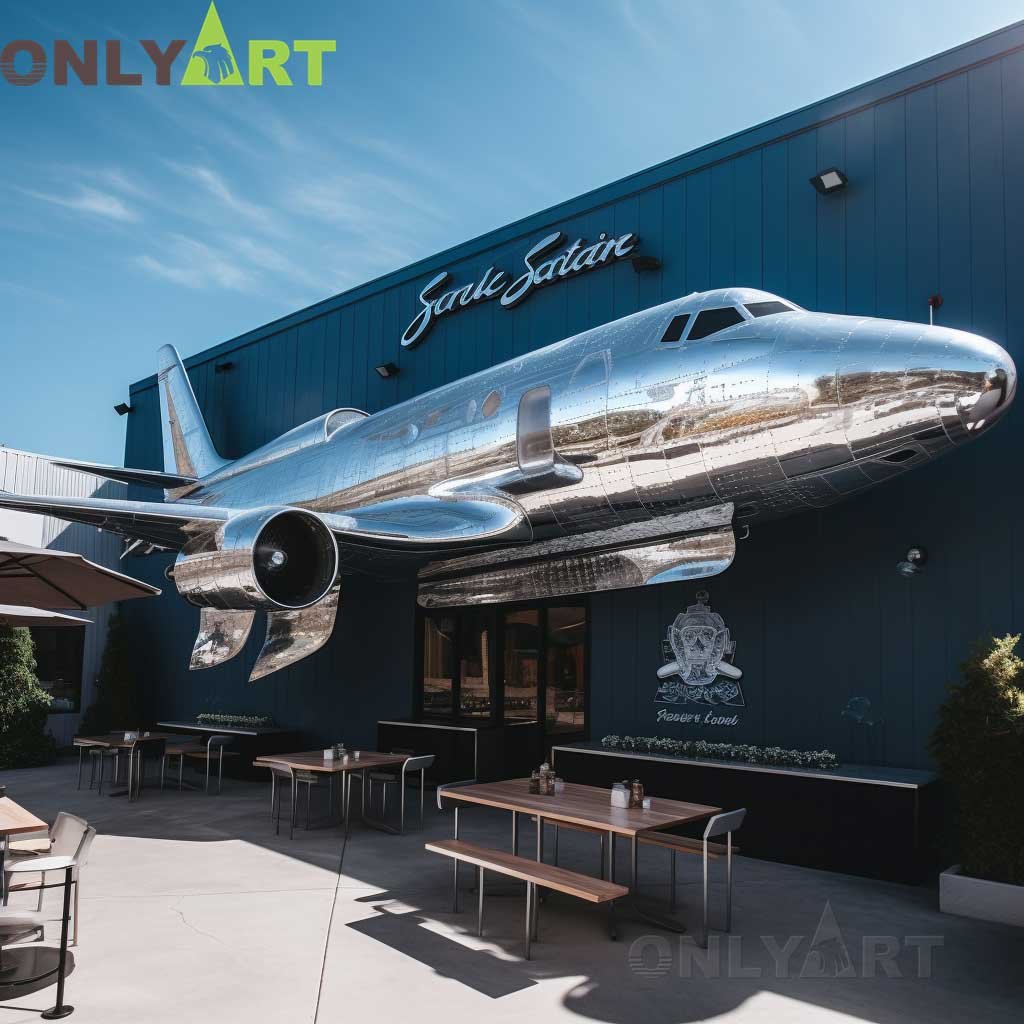 304 Stainless Steel Metal Airplane Art Sculpture - salestatue