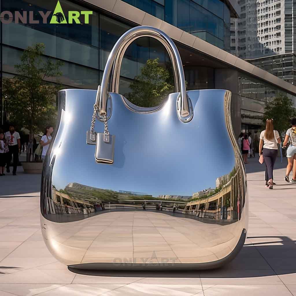 Outdoor Bag Sculpture – Metal Stainless Steel - salestatue
