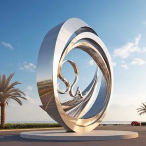 Custom Garden Circular Sculpture On Stand - salestatue