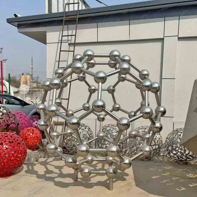 Stainless Steel Metal Molecular Structure Sculpture - salestatue