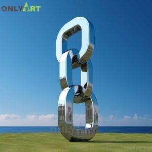 Stainless Steel Three Link Circle Sculpture - salestatue