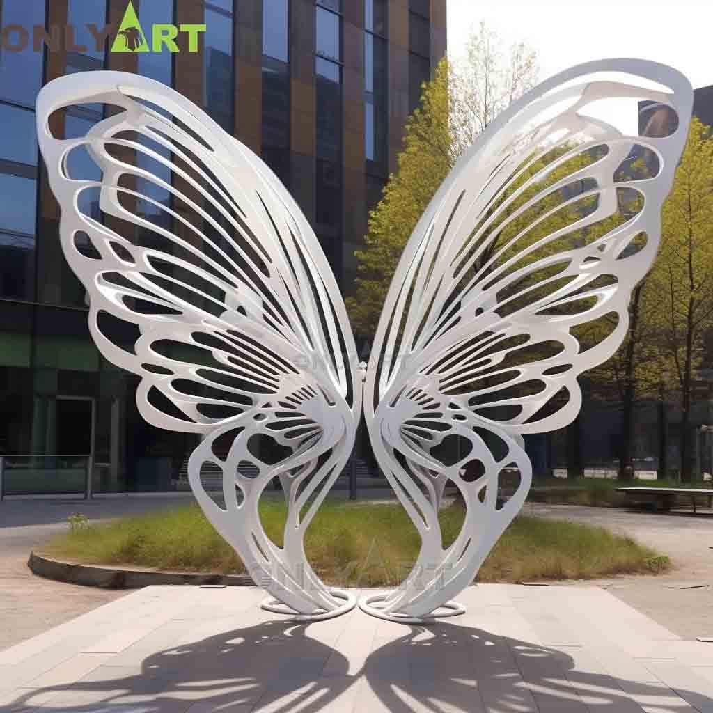 Metal Stainless Steel Butterfly Sculpture For Sale