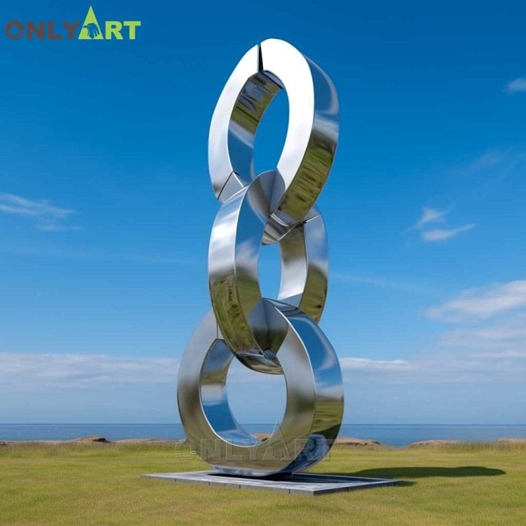 Stainless Steel Three Link Circle Sculpture - salestatue