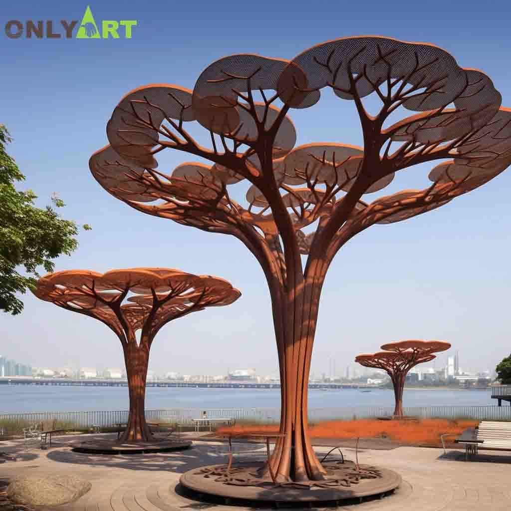 Corten Tree Sculpture OAS-T9 - salestatue