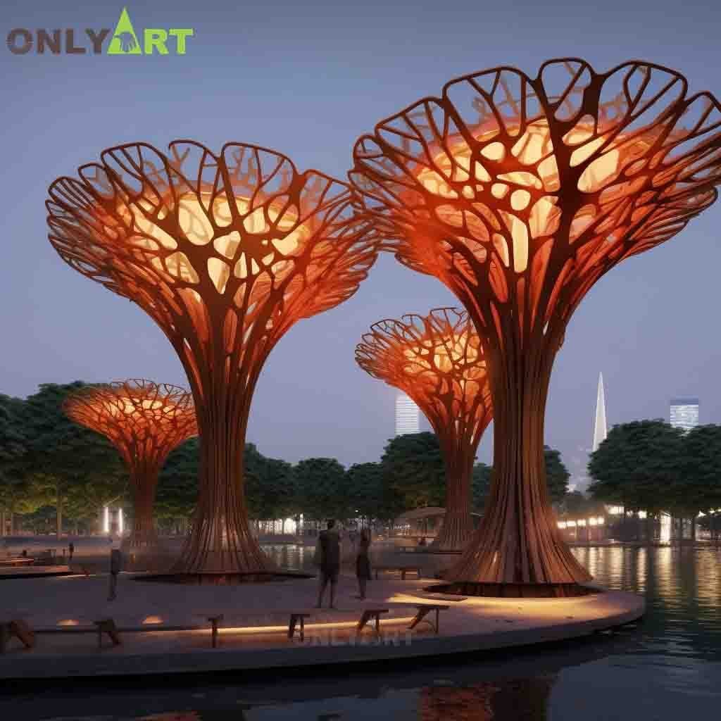 Corten Tree Sculpture OAS-T9 - salestatue