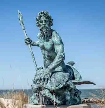 Bronze Poseidon Statue In The Sea - salestatue