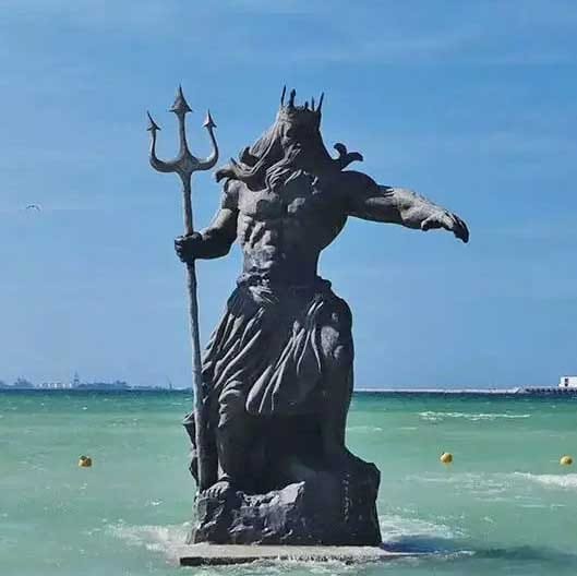 Bronze Poseidon Statue In The Sea - salestatue