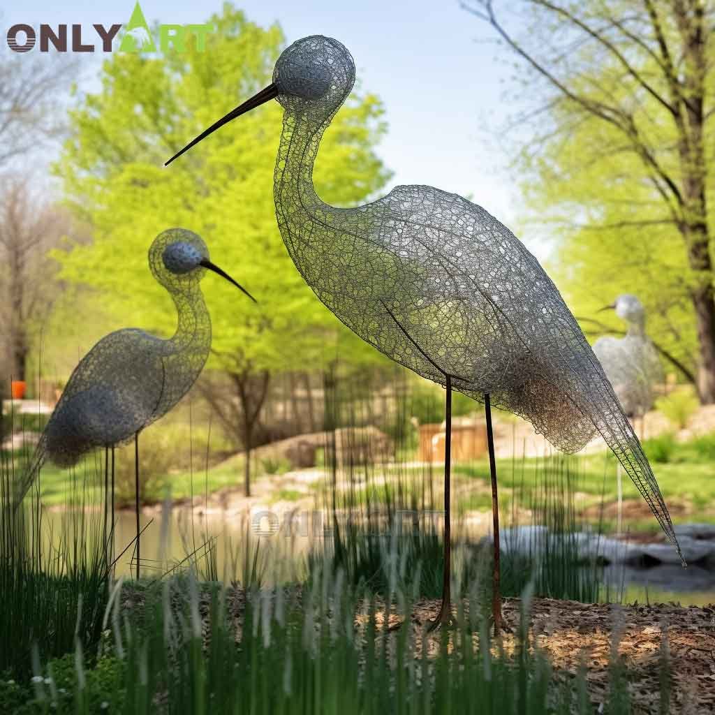 Wire Bird Sculpture For Garden - salestatue