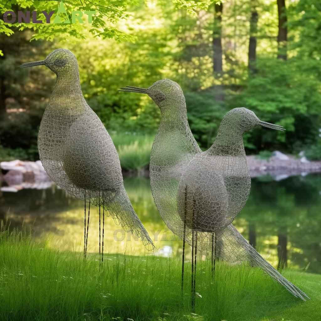 Wire Bird Sculpture For Garden - salestatue